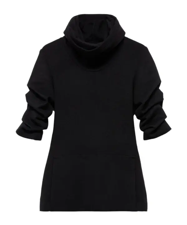 7 For All Mankind Pleated High-neck Mini Dress