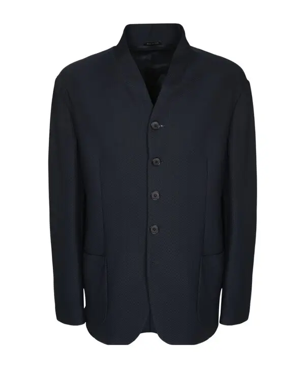 Giorgio Armani Honeycomb-knit Stand-collar Blazer