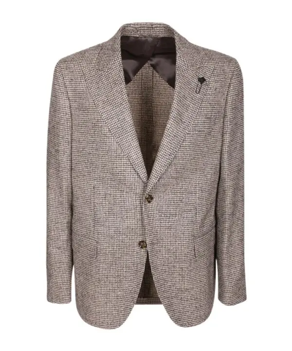 LARDINI Houndstooth Single-breasted Blazer