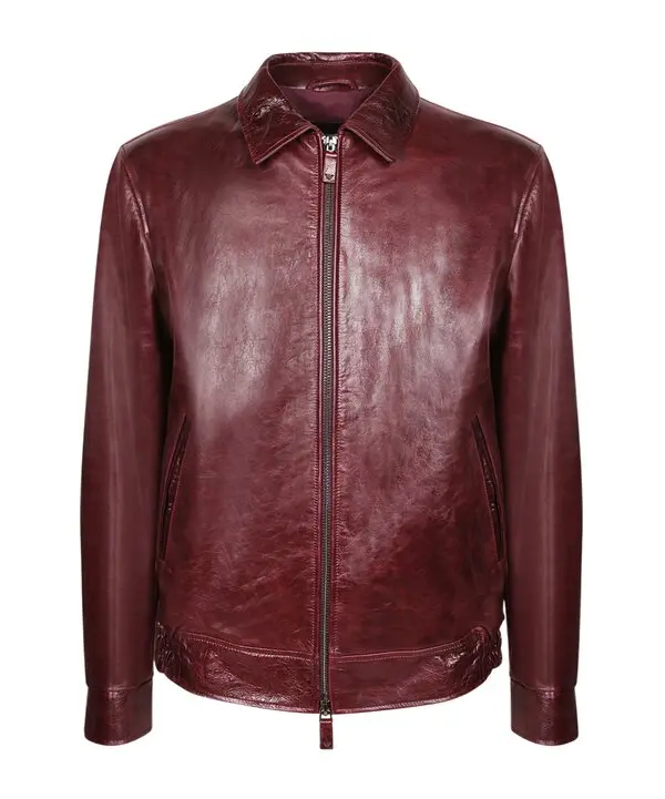 Emporio Armani Long Sleeve Leather Jacket