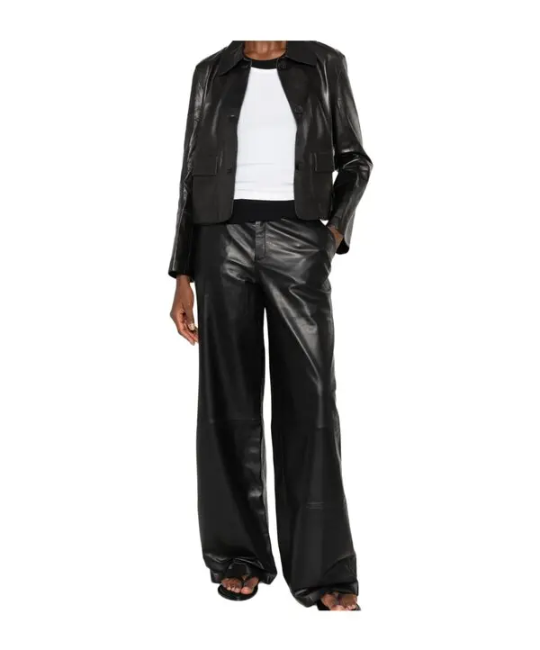 ARMA Wide-leg Leather Trousers