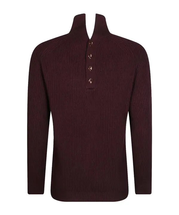DONDUP Embellished-button Ribbed-knit Sweater