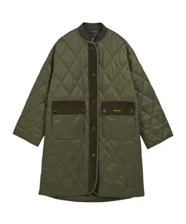 Barbour Dunswell Quilted Jacket With Corduroy Trim