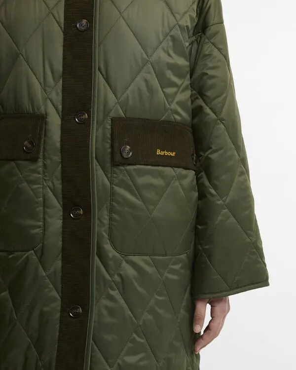 Barbour Dunswell Quilted Jacket With Corduroy Trim