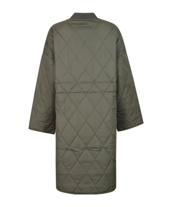 Barbour Dunswell Quilted Jacket With Corduroy Trim - Olive Green