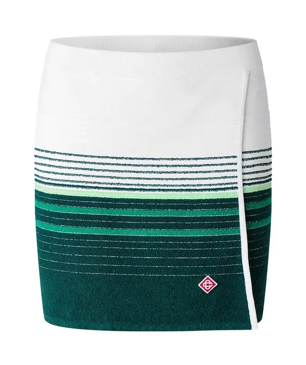 Casablanca Striped Wrap-front Mini Skirt - Green