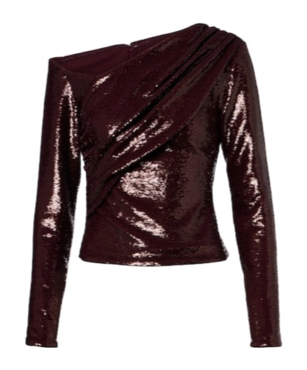 Roland Mouret Draped Asymmetric Sequin Top