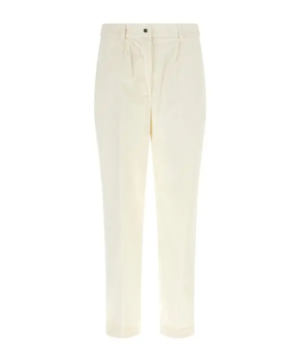 Kiton Corduroy Trousers With Elasticated Waistband And Cuffed Hems