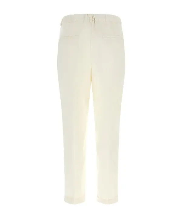 Kiton Corduroy Trousers With Elasticated Waistband And Cuffed Hems