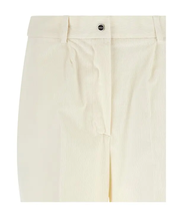 Kiton Corduroy Trousers With Elasticated Waistband And Cuffed Hems