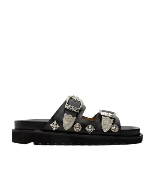 Toga Double Buckle Flat Sandals