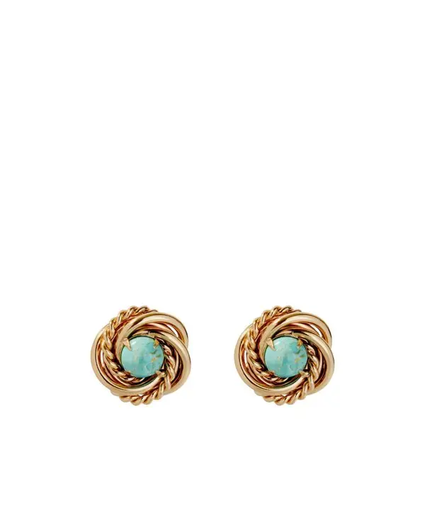 Gas Bijoux Atika Bis Earrings With Turquoise - Yellow