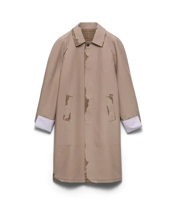 Prada Bonded Poplin Coat With Devoré Effect