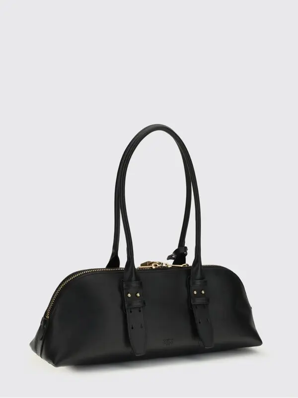 Pinko Escape Bag Horizontal Shoulder Bag In Smooth Leather With Logo