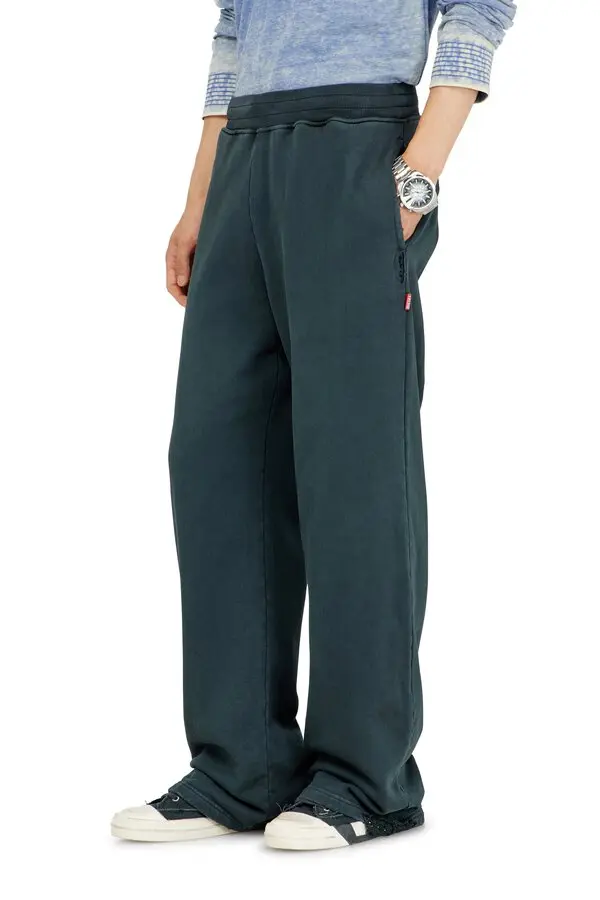 DIESEL® Distressed Sweatpants With Crystal Details - Blue