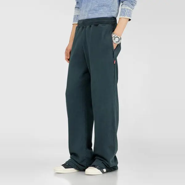 DIESEL® Distressed Sweatpants With Crystal Details - Green