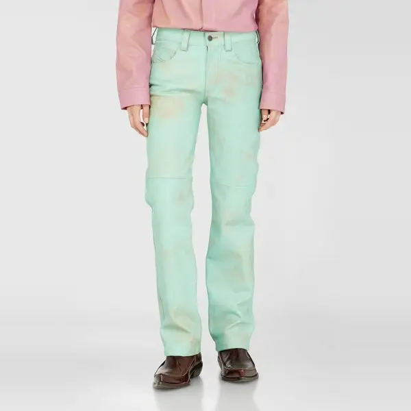 DIESEL® Leather Treated Pants - Green