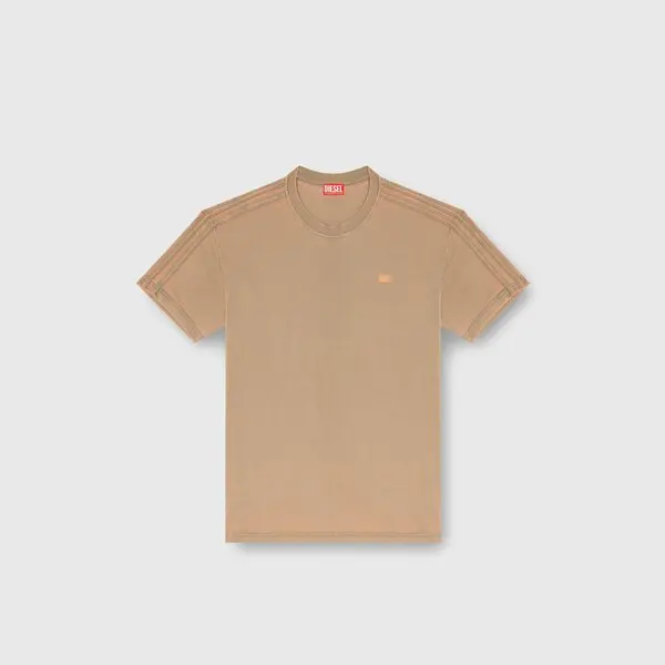 DIESEL® Long-sleeve T-shirt In Burnout Jersey - Brown