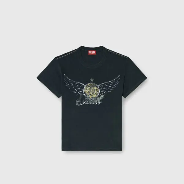 DIESEL® Cotton-hemp T-shirt With Concert Graphics