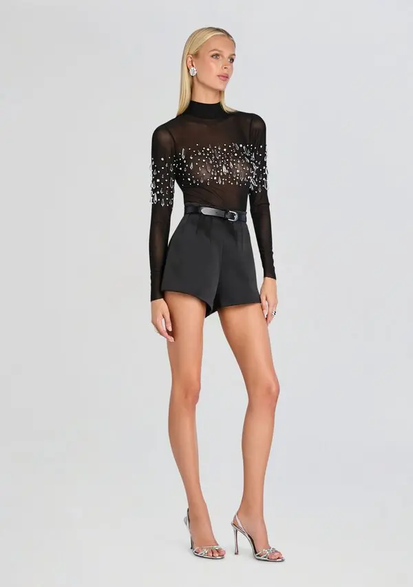 Retrofete Maurelle Embellished High Neck Top