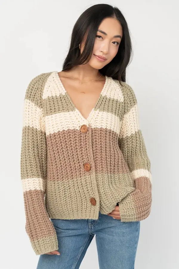 IN FEBRUARY Ophelia Chunky Striped Cardigan