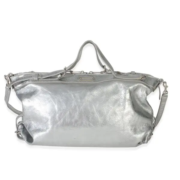 Saint Laurent Metallic Crinkled Calfskin Id Shoulder Bag