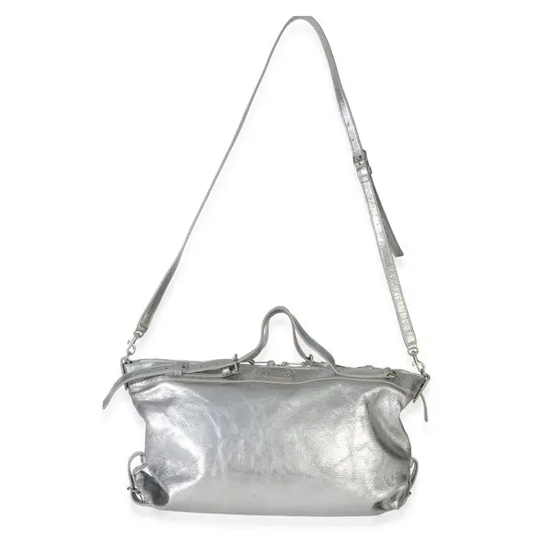 Saint Laurent Metallic Crinkled Calfskin Id Shoulder Bag