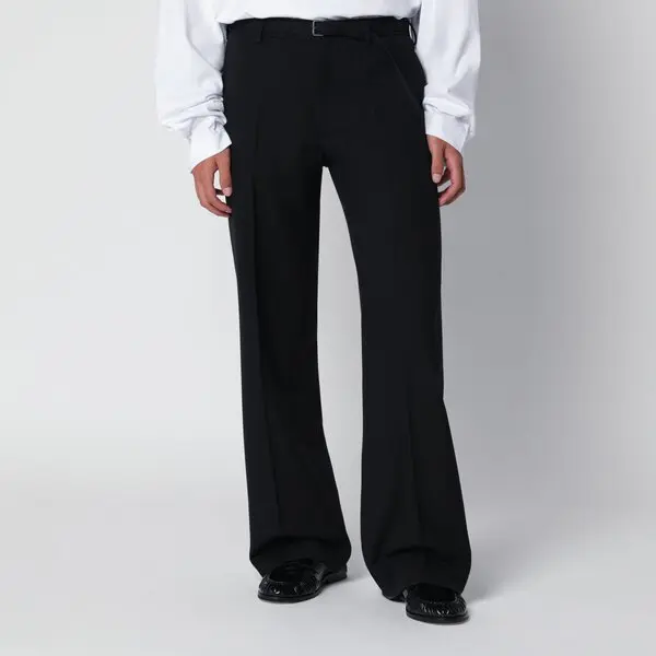 Dries Van Noten Wool Trousers With Belt - Black