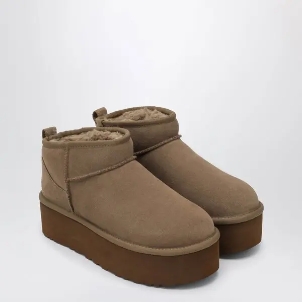 UGG Classic Ultra Mini Platform Boots In Light Bronze