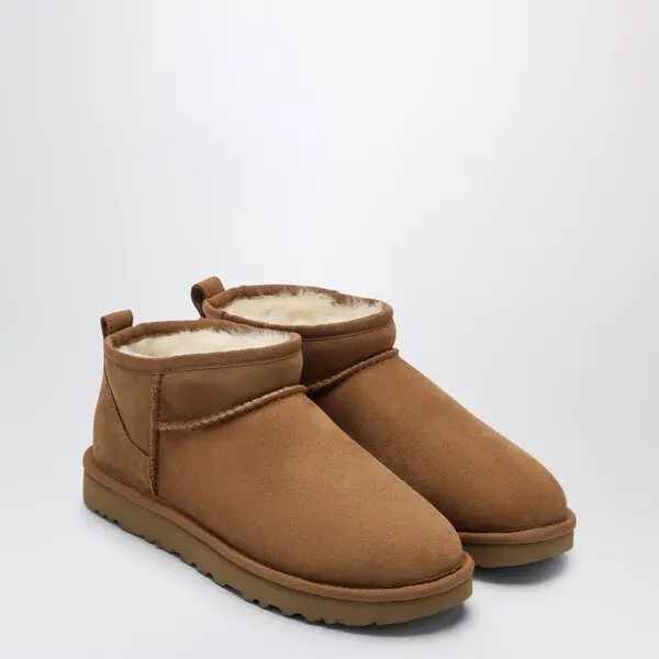 UGG Classic Ultra Mini Ankle Boots In Chestnut