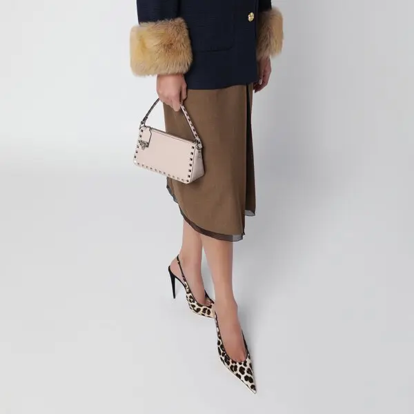 Valentino Garavani Small Rockstud Bag In Poudre Grained Calfskin