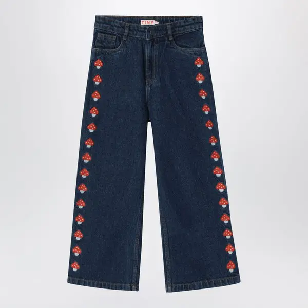 TINY COTTONS Embroidered Mushroom Jeans