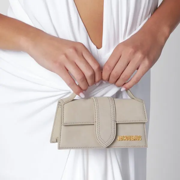 Jacquemus Bambino Dark Leather Mini Bag - Beige