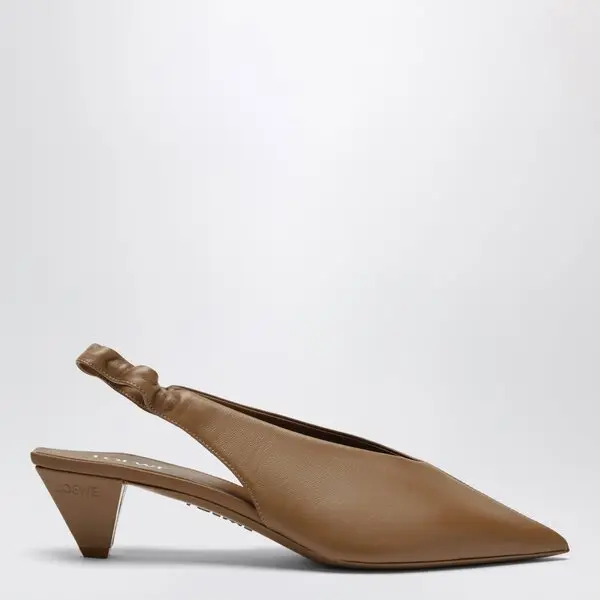 Loewe Origami Cubic Lambskin Slingback Shoes - Brown