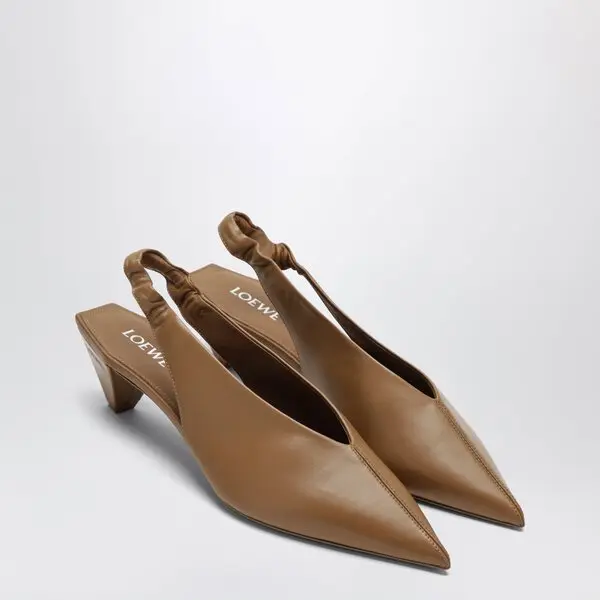 Loewe Origami Cubic Lambskin Slingback Shoes - Brown