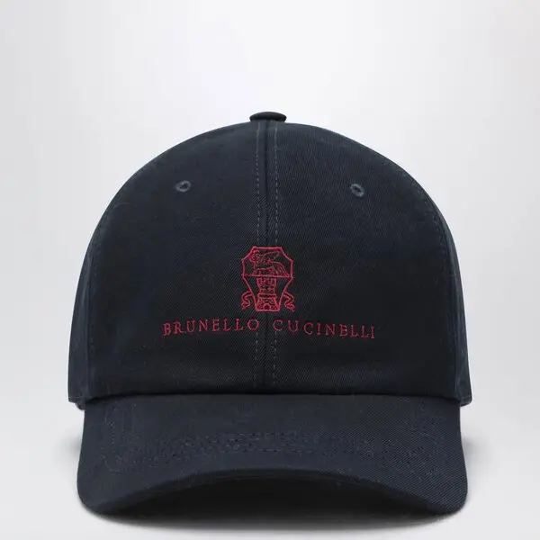 Brunello Cucinelli Navy Baseball Cap In Cotton