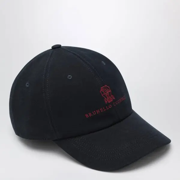 Brunello Cucinelli Navy Baseball Cap In Cotton