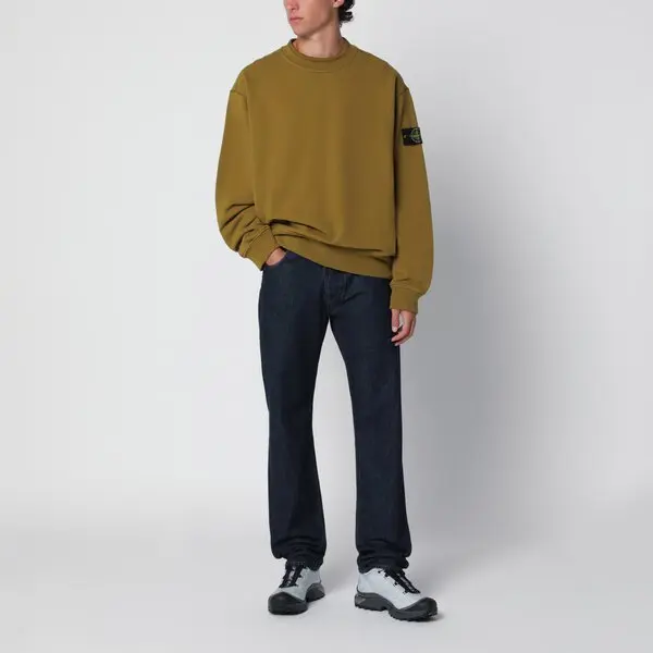Stone Island Oversize Crewneck Sweatshirt In Cactus Color - Green