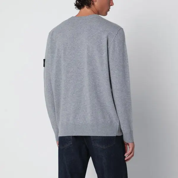 Stone Island Mélange Crewneck Sweater In Wool