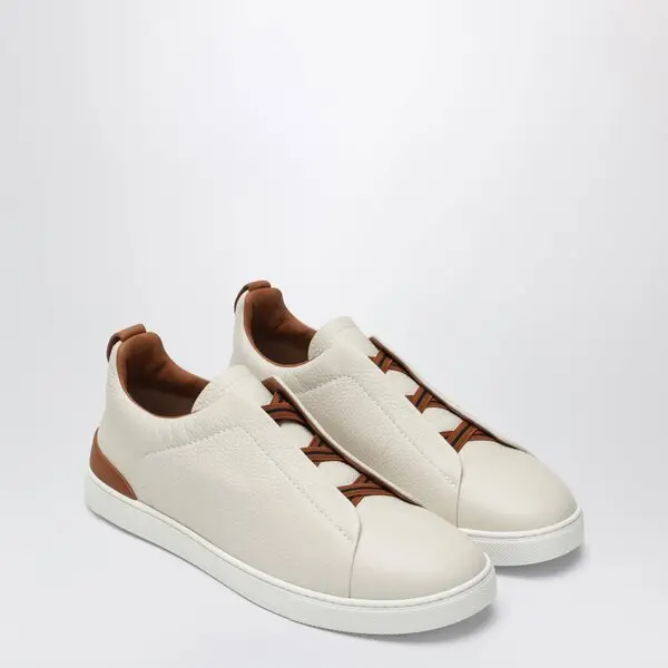 Zegna Triple Stitch Leather Sneakers