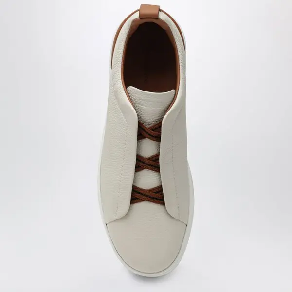 Zegna Triple Stitch Leather Sneakers