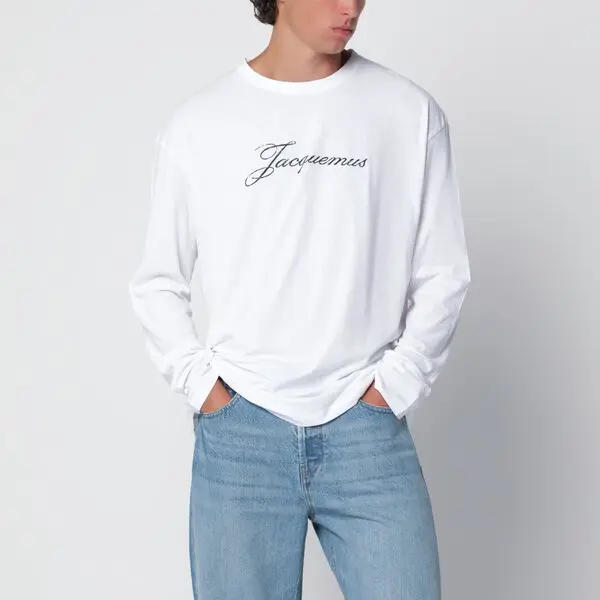 Jacquemus Long-sleeved T-shirt In Organic Cotton - White