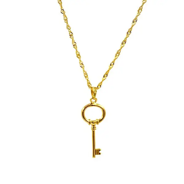 1610ISTANBUL Istanbulite Wish Key' Plated Sterling Silver Necklace - Gold