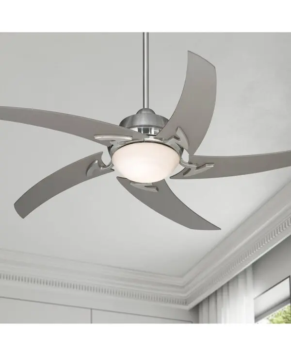 CASA VIEJA 52" Capri Brushed Nickel Led Ceiling Fan W/ 24" Rod