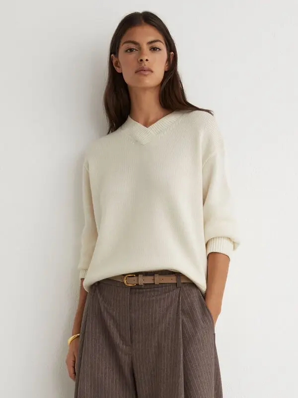 REISS Mari Petite V-neck Jumper