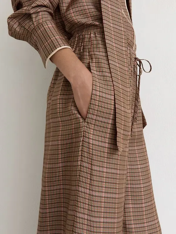 REISS Minnie Wide-leg Check Trousers