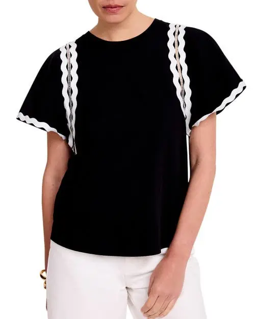 Mint Velvet Ric Rac Trim Cotton Top