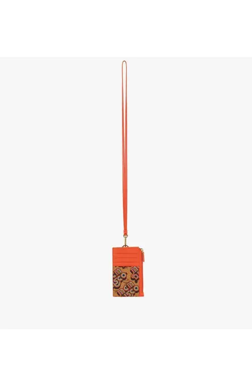 Mcm Aren Lanyard Card Holder In Disco Visetos