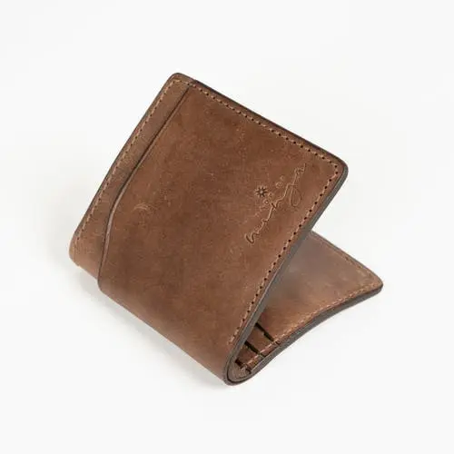 MINGA Leather Foldable Wallet - Chocolate