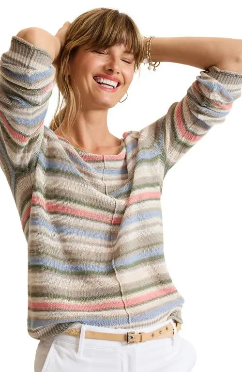 Tommy Bahama Cedar Striped Linen Bateau Neck Sweater